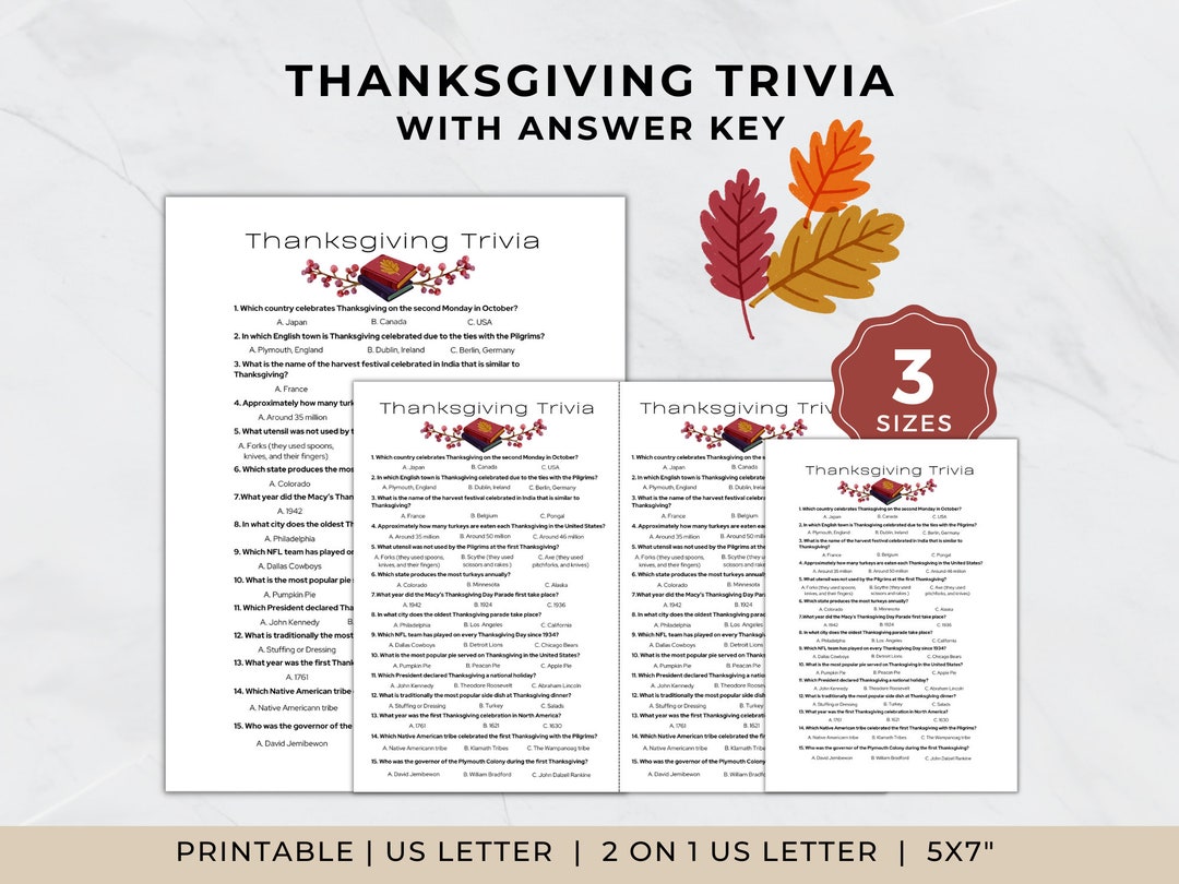 Thanksgiving Trivia and Answers, Thanksgiving Trivia Questions ...