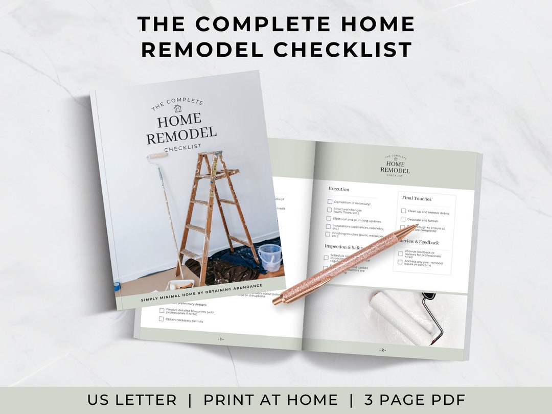 Home Remodeling Checklist, Reno Checklist, Remodel Prep, Renovation ...