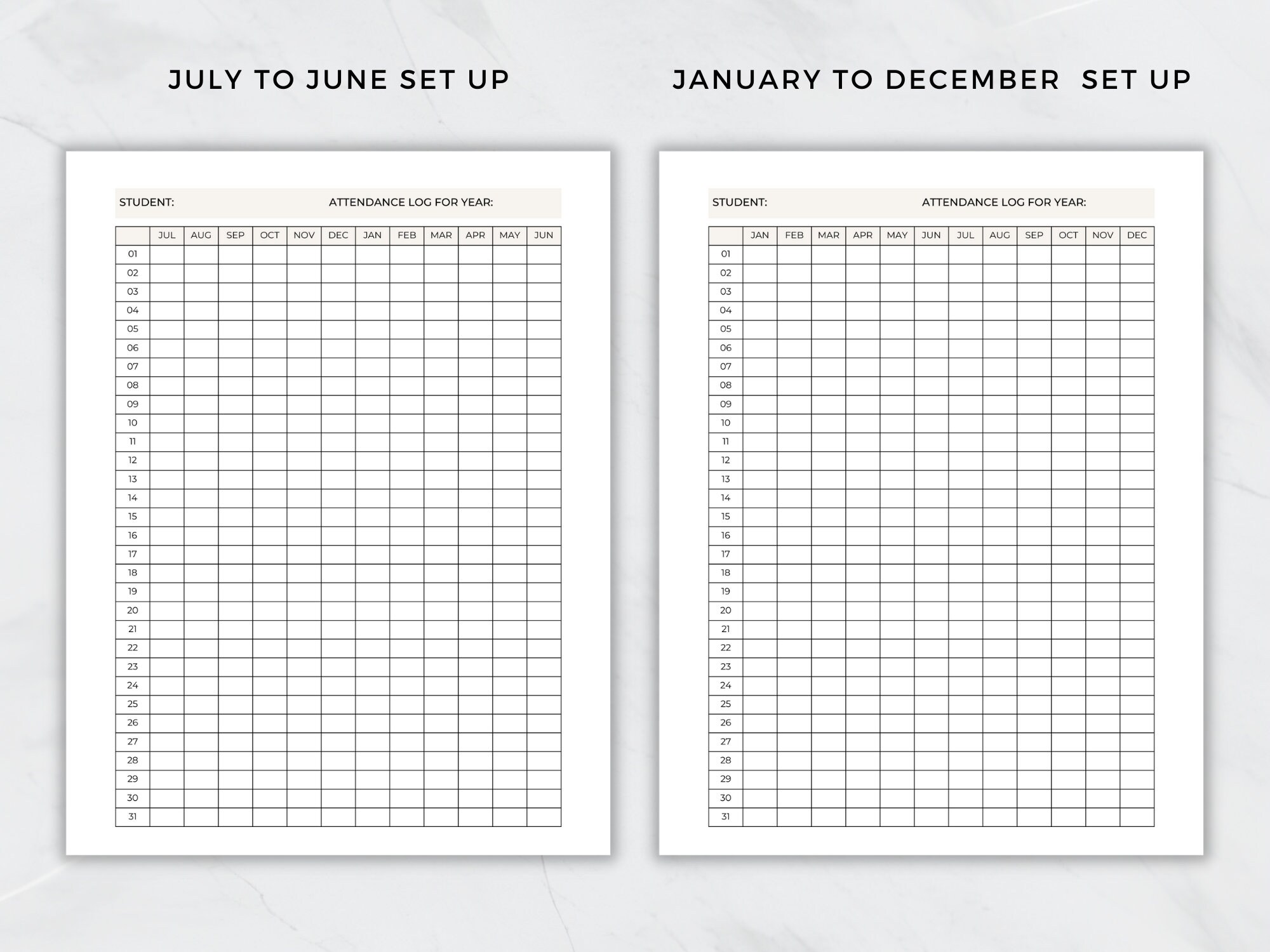 Homeschool Attendance Record Tracker, Attendance Tracker for Student ...