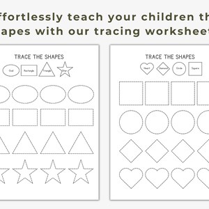 Shapes Tracing Sheets, Tracing Worksheets for Kindergarten, Pre K ...
