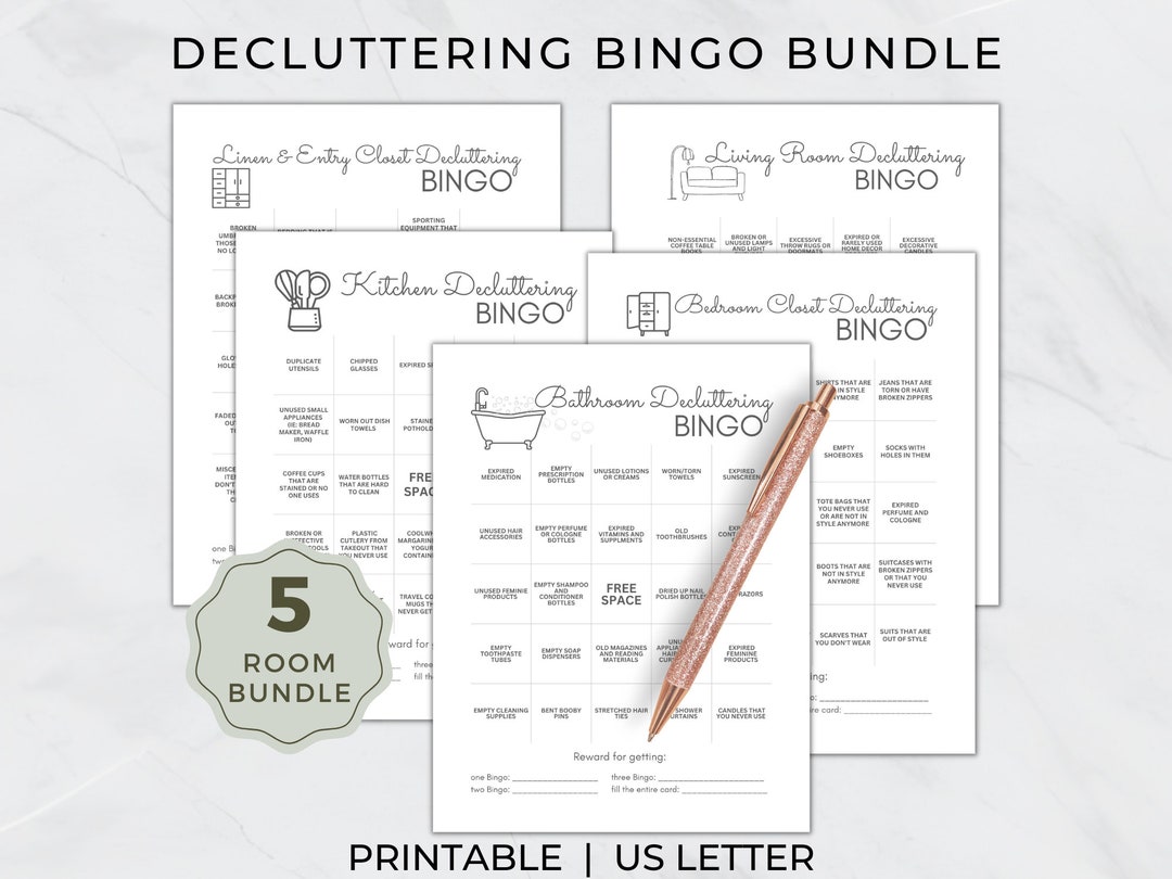 Cleaning Games, Declutter Games, Decluttering BINGO, Cleaning BINGO ...