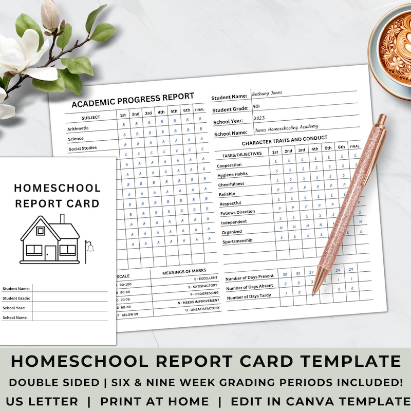 Homeschool Progress Report - Etsy