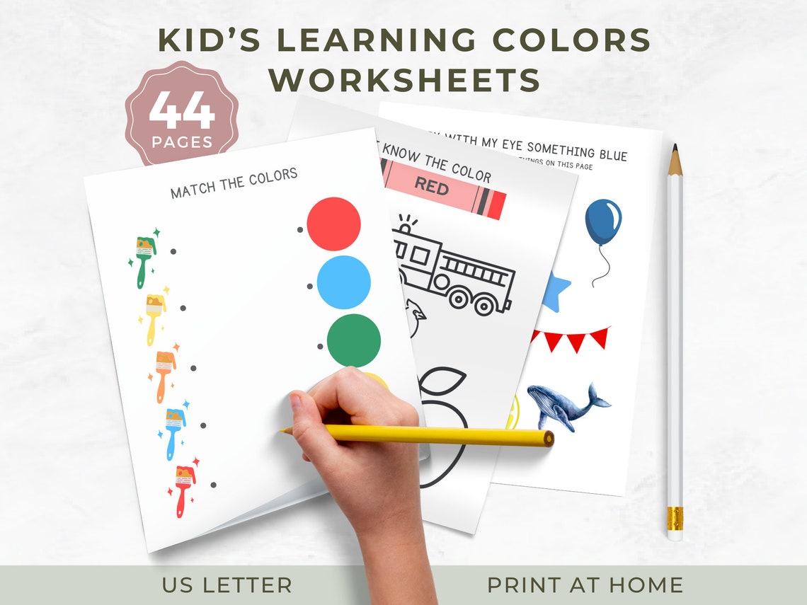 Learning Colors Worksheets Worksheets for Kindergarten Pre K - Etsy