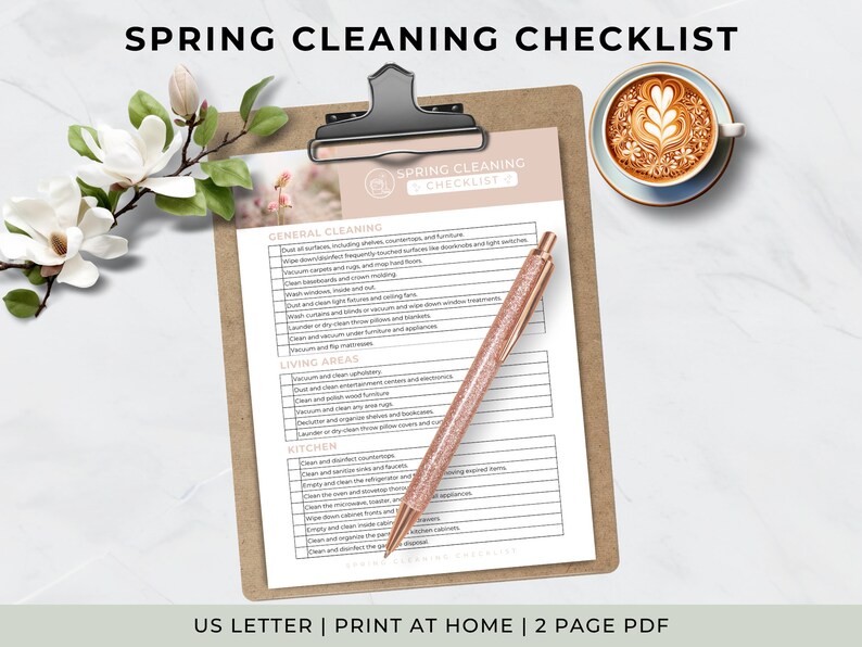 Spring Cleaning Checklist, Printable Cleaning List, ADHD, Deep Cleaning ...