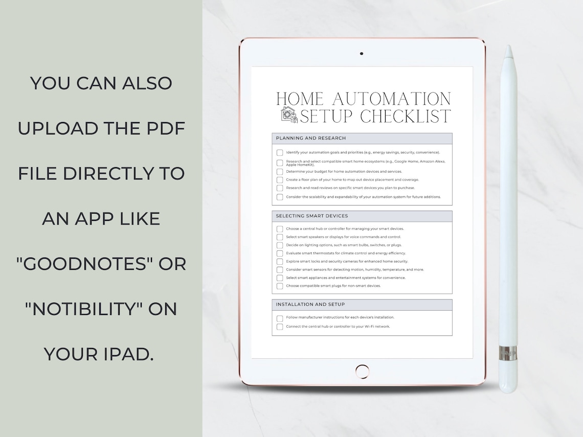 Home Automation Setup Checklist, Smart Home Setup Checklist, Whole Home ...