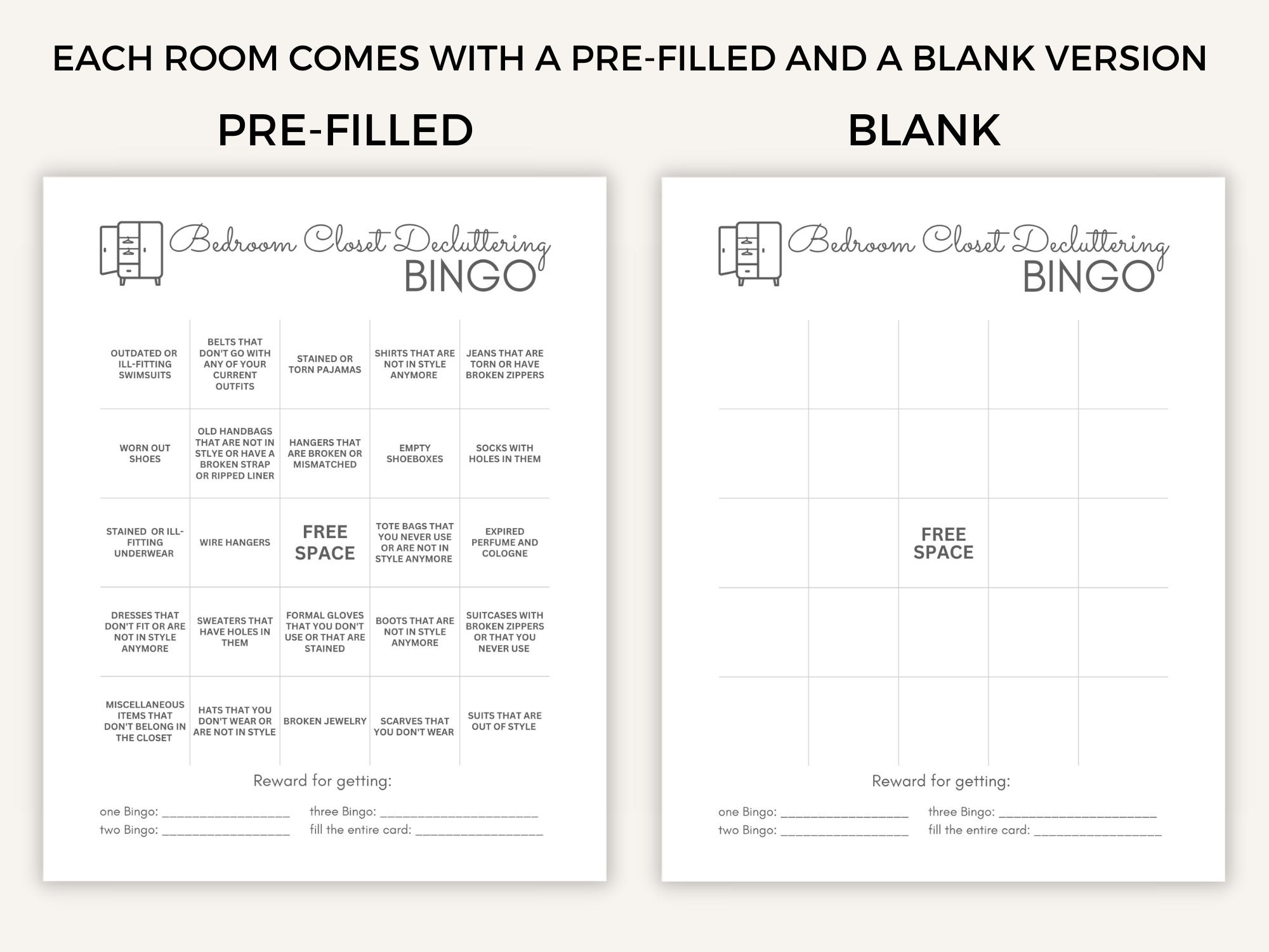 Cleaning Games, Declutter Games, Decluttering BINGO, Cleaning BINGO ...