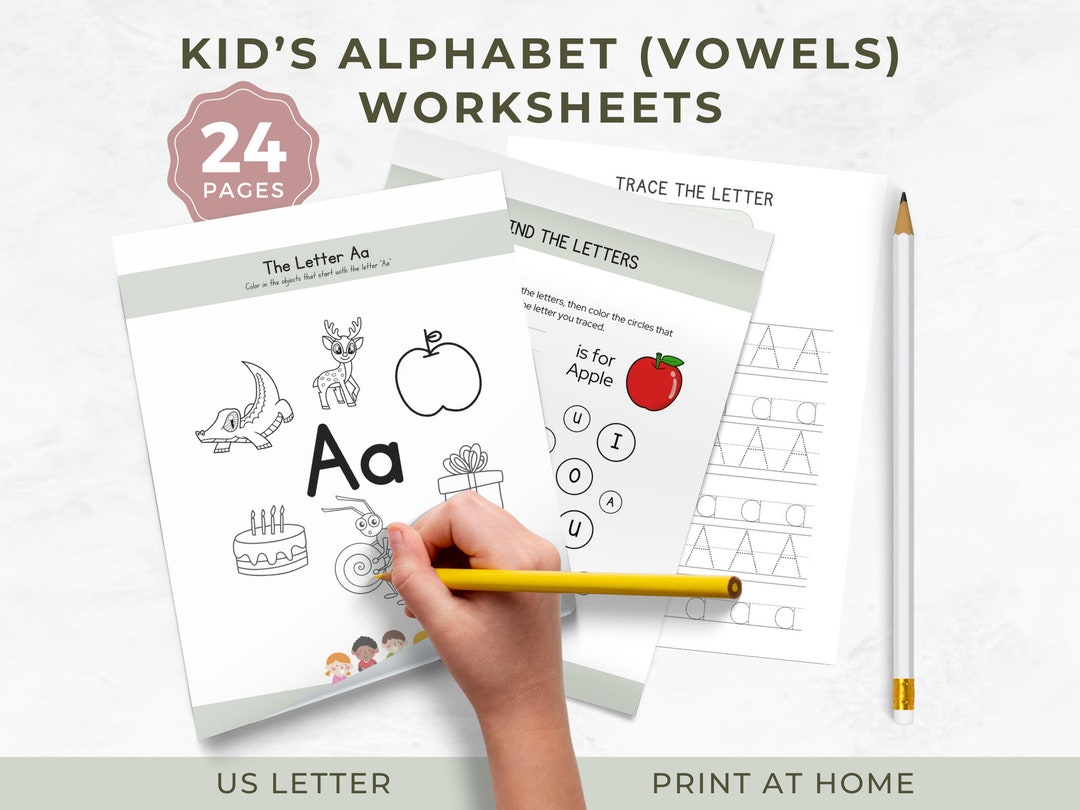 Vowels for Kindergarten Worksheets, Preschool Pre-k and Kindergarten ...