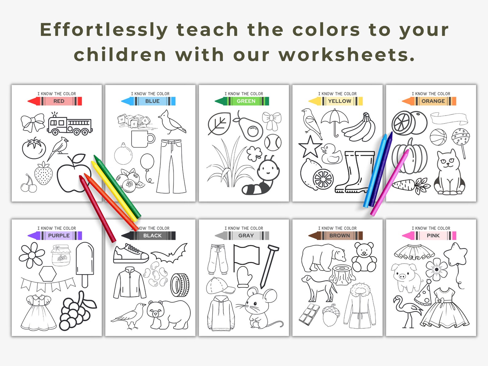 Learning Colors Worksheets, Worksheets for Kindergarten, Pre K ...