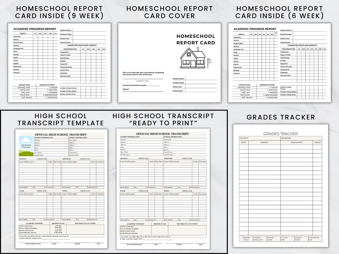 High School Transcript Template, Homeschool Report Card, Homeschool ...
