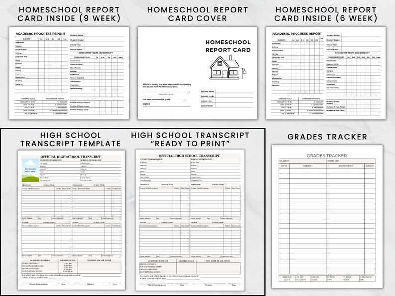 High School Transcript Template, Homeschool Report Card, Homeschool ...