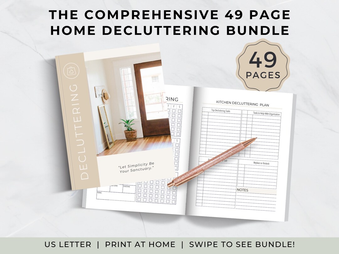 Declutter Planner, 30 Day Declutter Challenge, Printable, Decluttering ...