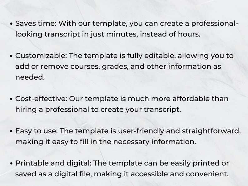 High School Transcript Template, Student Transcript Generator, Editable ...
