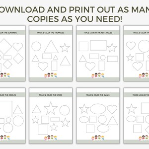 Shapes Tracing Sheets, Tracing Worksheets for Kindergarten, Pre K ...