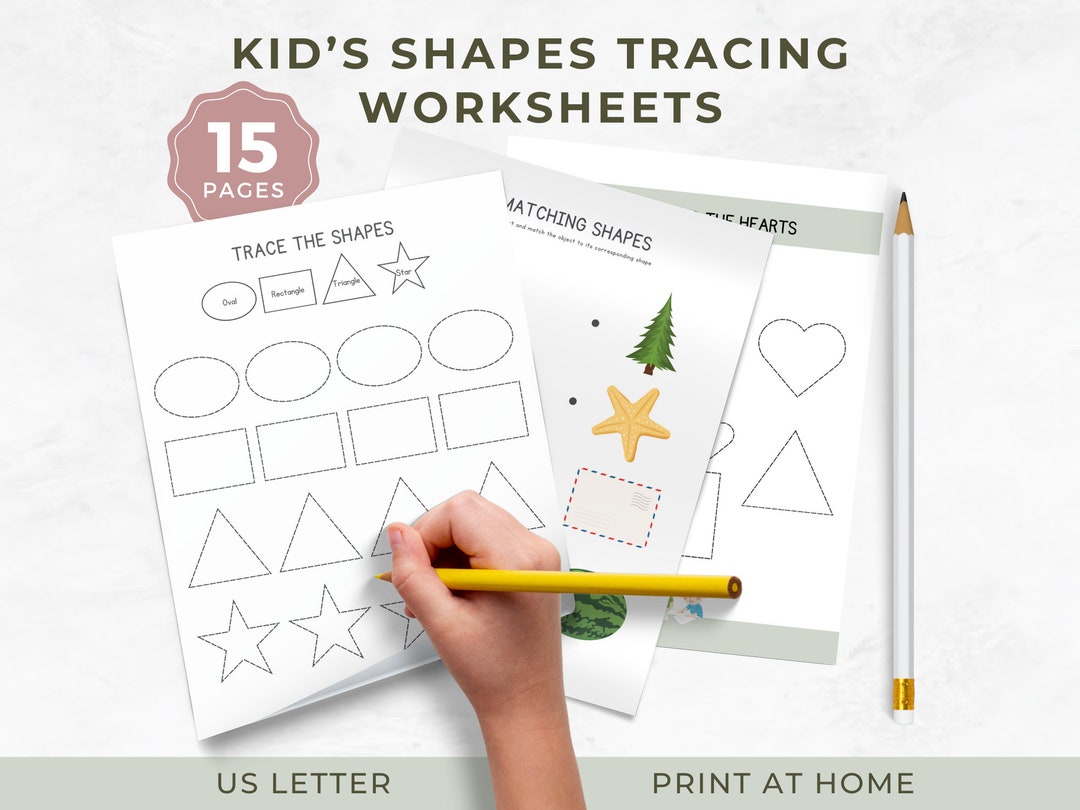 Shapes Tracing Sheets, Tracing Worksheets for Kindergarten, Pre K ...