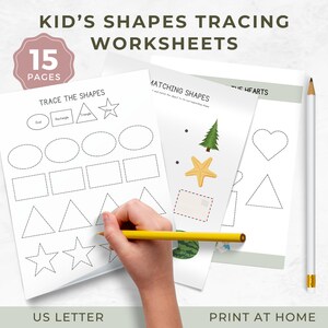 Shapes Tracing Sheets, Tracing Worksheets for Kindergarten, Pre K ...
