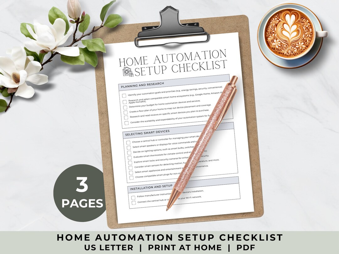 Home Automation Setup Checklist, Smart Home Setup Checklist, Whole Home ...