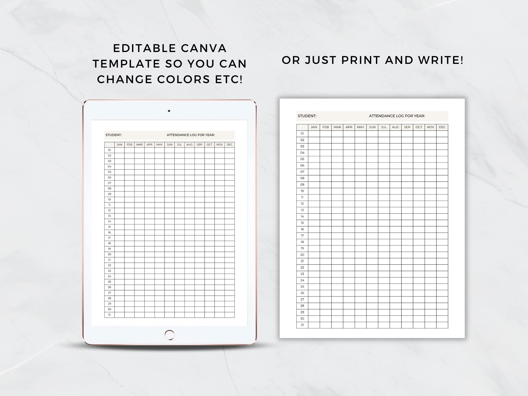 Homeschool Attendance Record Tracker, Attendance Tracker for Student ...
