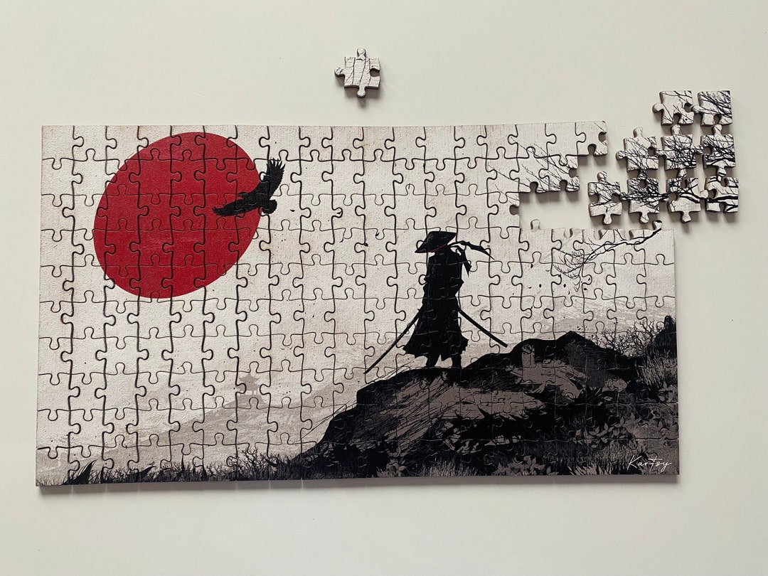 Wooden Samurai Puzzle Wooden Jigsaw Puzzle Custom Puzzle Handmade ...