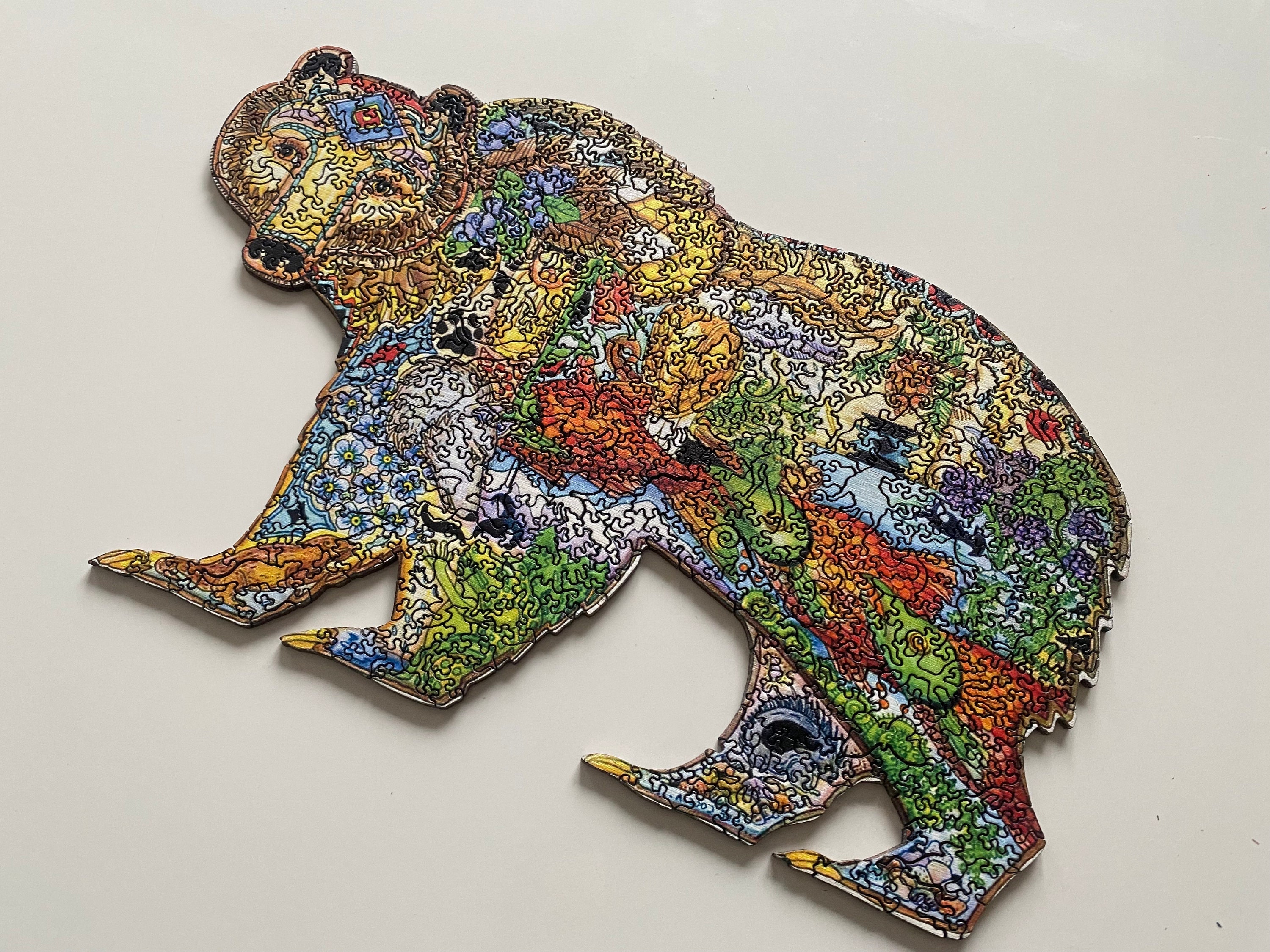 Wooden Bear Puzzle Wooden Jigsaw Puzzle Custom Puzzle Handmade Puzzle ...