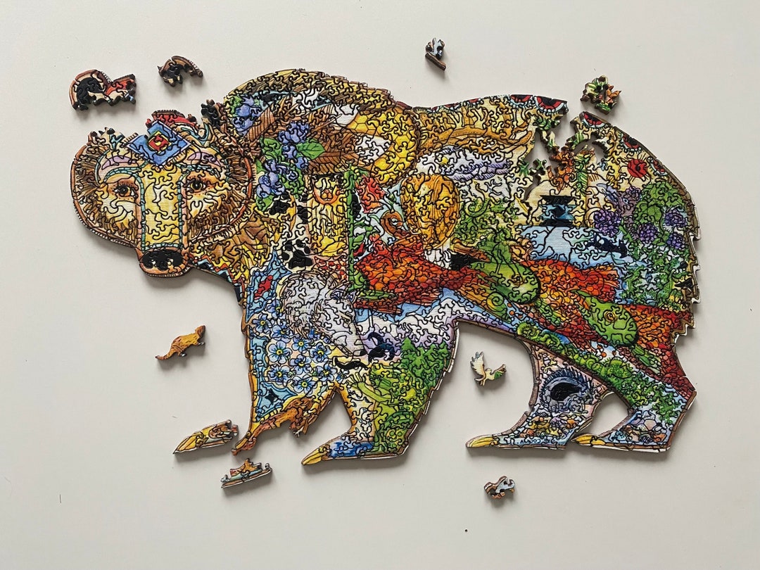 Wooden Bear Puzzle Wooden Jigsaw Puzzle Custom Puzzle Handmade Puzzle ...