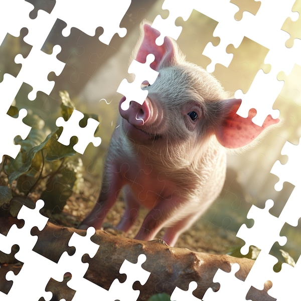 Pig Jigsaw - Etsy