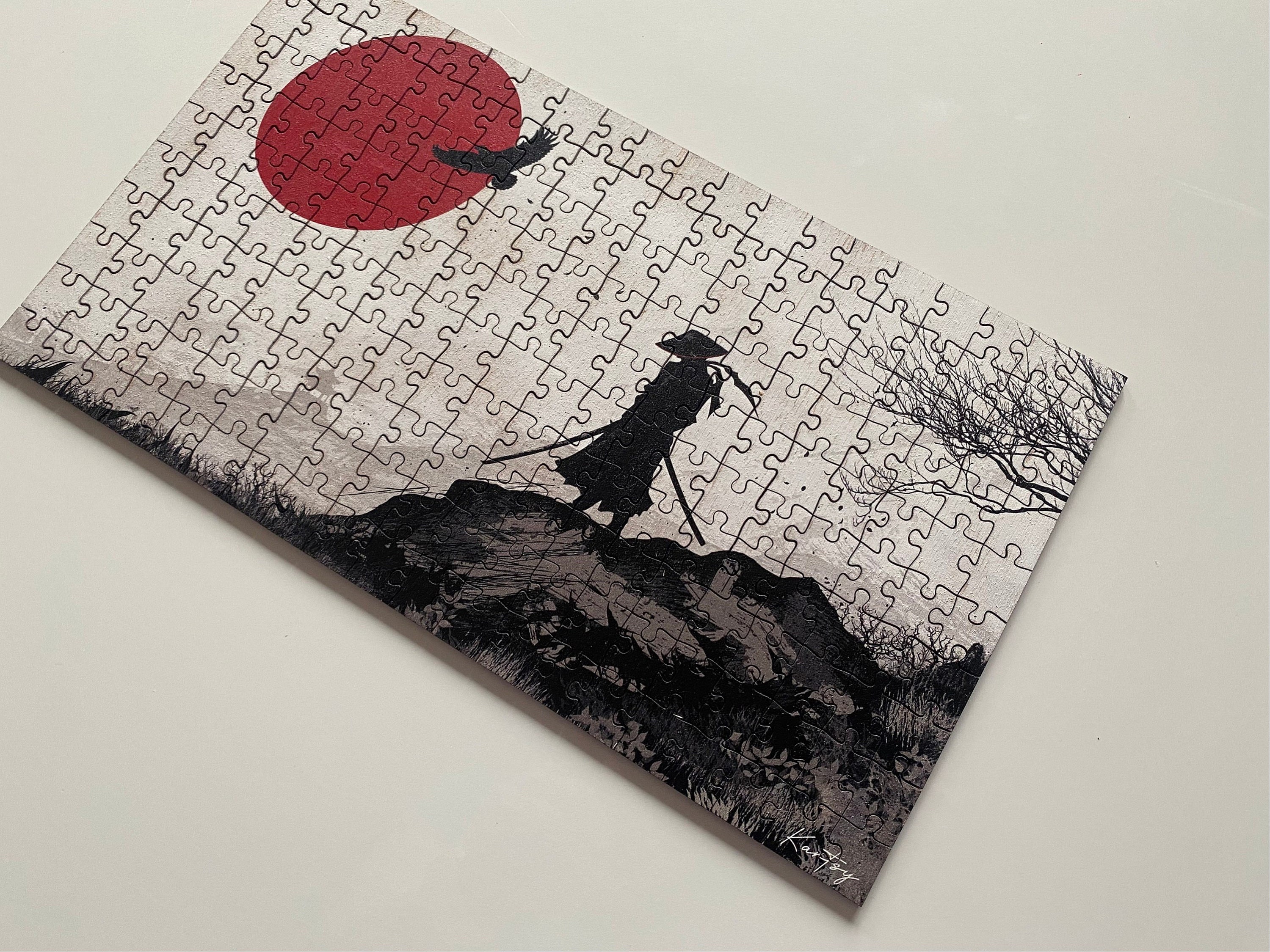 Wooden Samurai Puzzle Wooden Jigsaw Puzzle Custom Puzzle Handmade ...