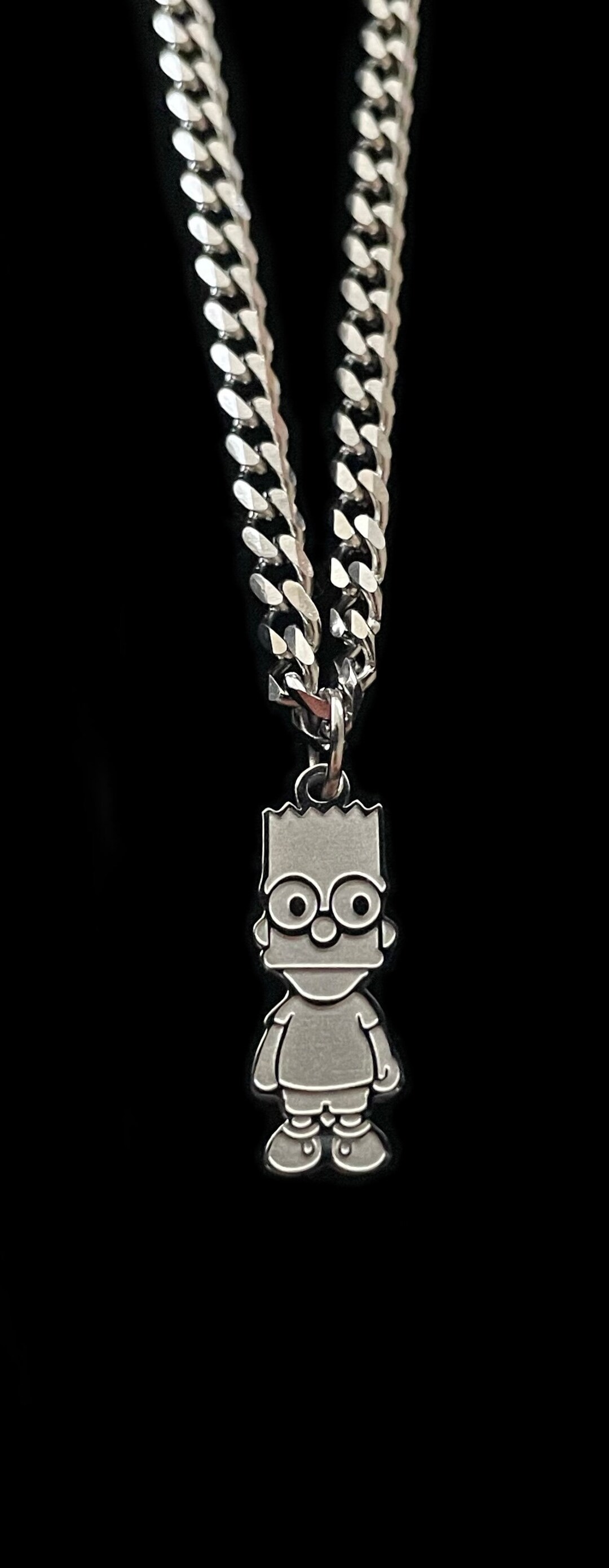 Simpson Necklace, Crocodile Necklace, Stainless Steel, Hip Hop Necklace ...