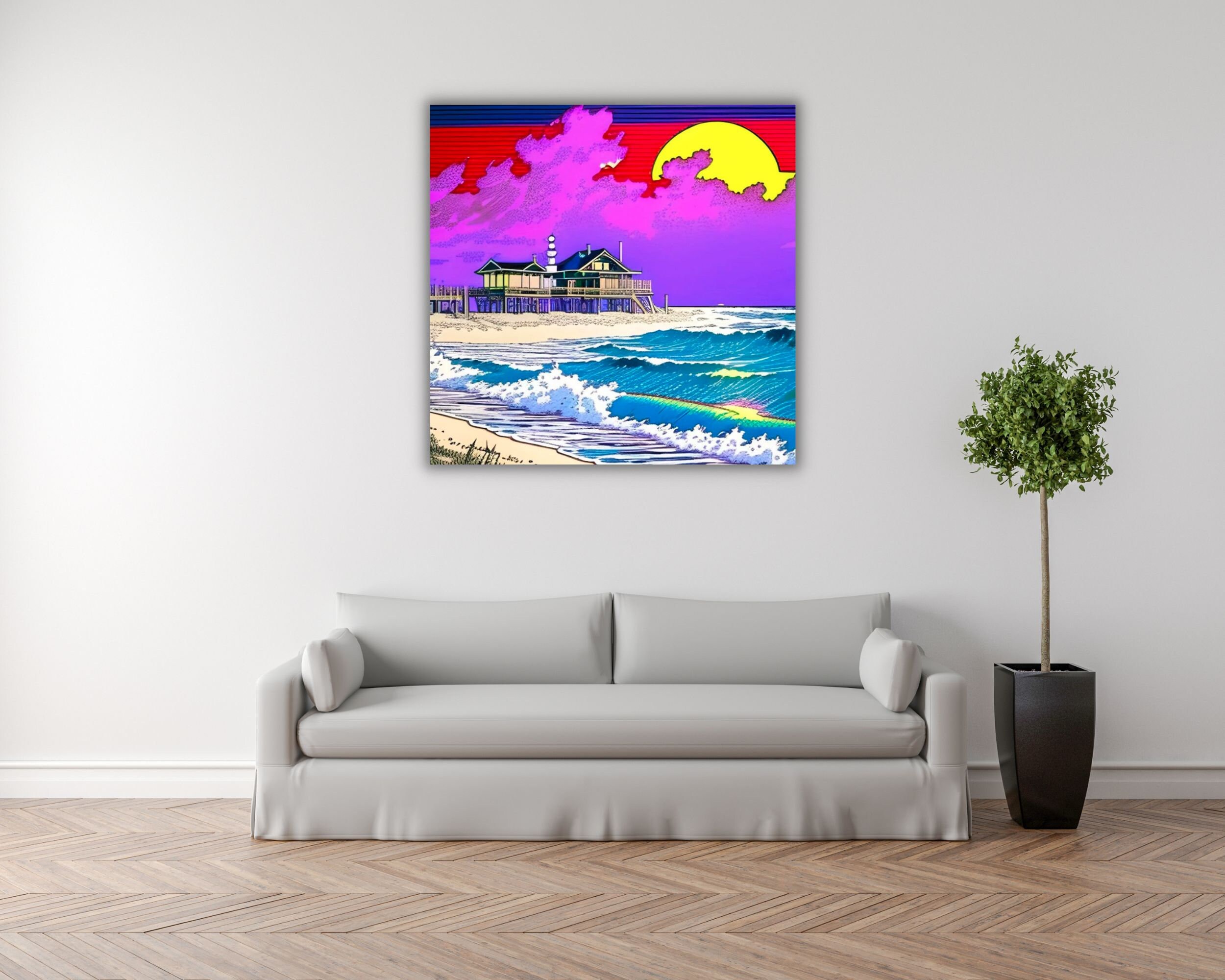 Outer Banks Art, Beach Wall Art, Anime Wall Decor, Ocean Art Print ...