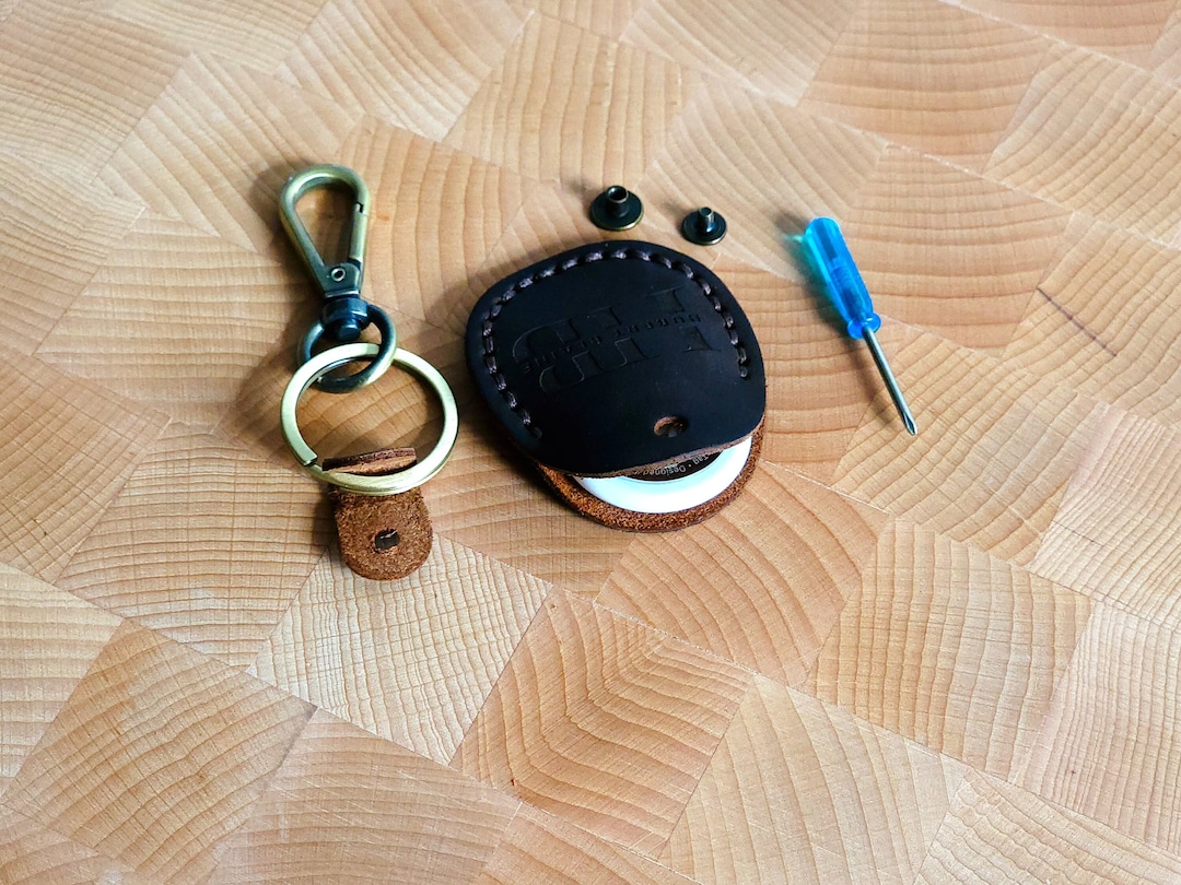 Personalized Leather AirTag Holder, Custom AirTag Case, Leather ...
