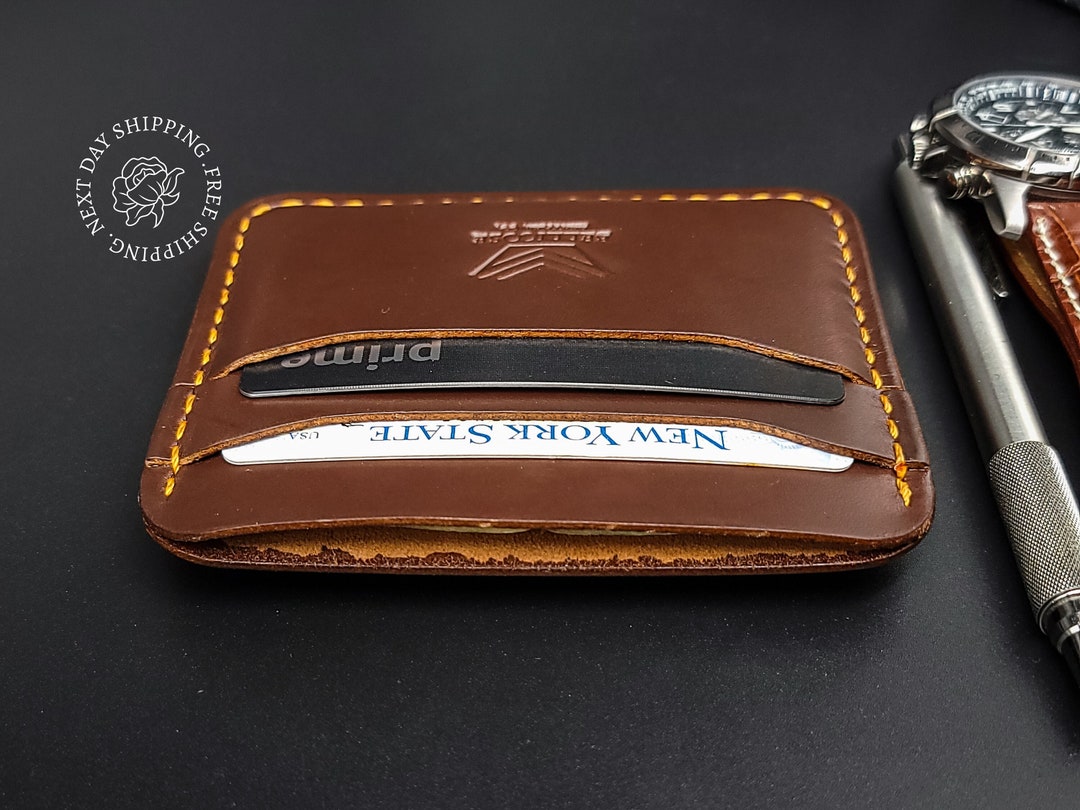Engravable Custom Card Wallet, Leather Business or Credit Card Holder ...
