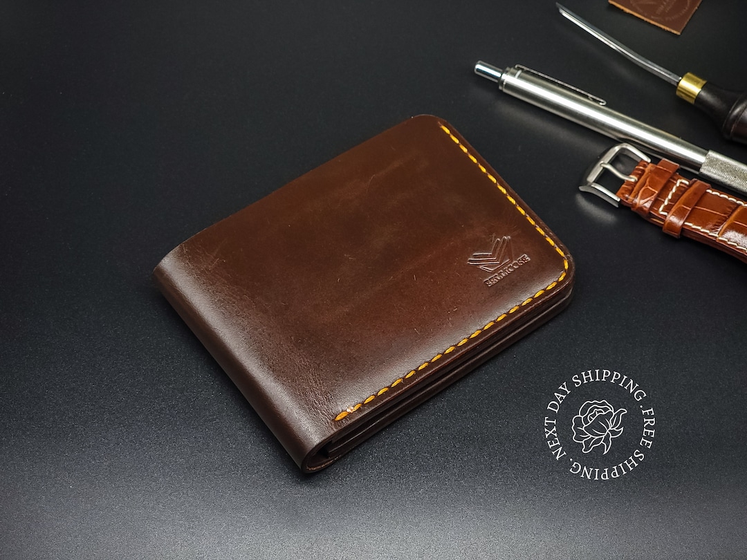 Handmade Full Grain Leather Wallet, Personalized Anniversary ...