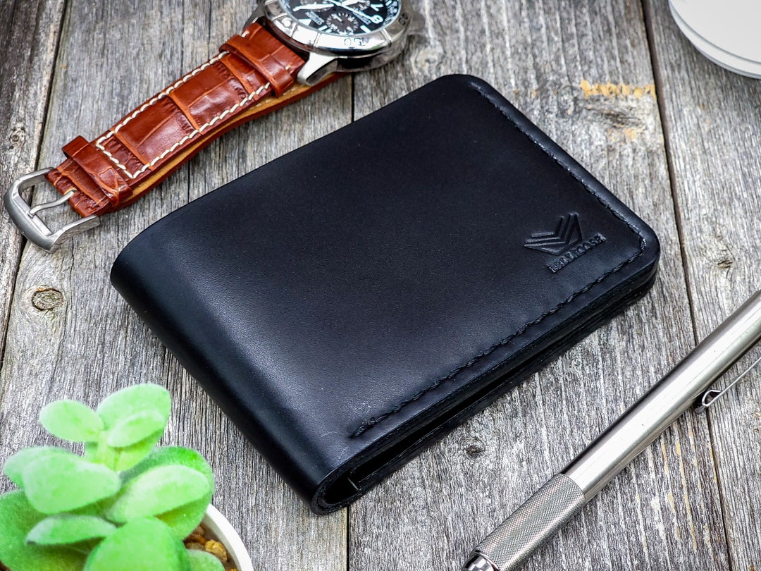 Full Grain Leather Bifold Men's Wallet, Leather Wallet, Genuine Leather ...