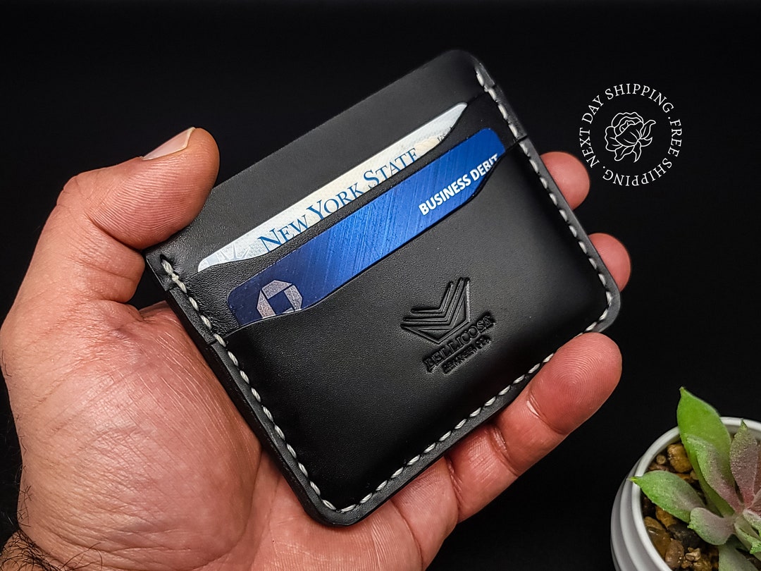 Full Grain Leather Card Holder Personalized Multiple Business Card ...