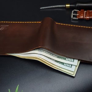 Handmade Full Grain Leather Wallet, Personalized Anniversary ...