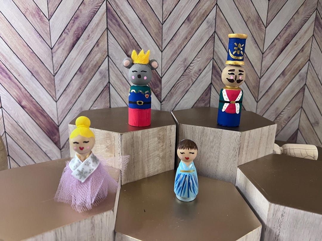 Nutcracker Peg Doll Set - Etsy
