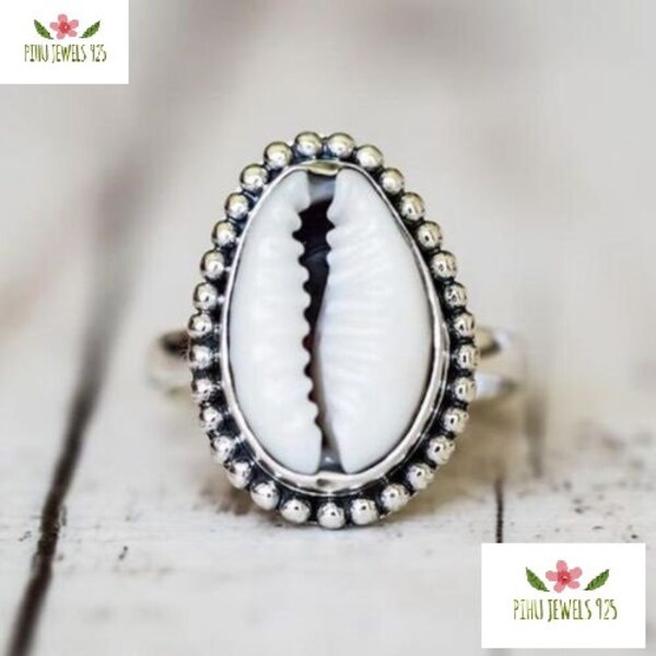 Cowrie Shell Ring - Etsy