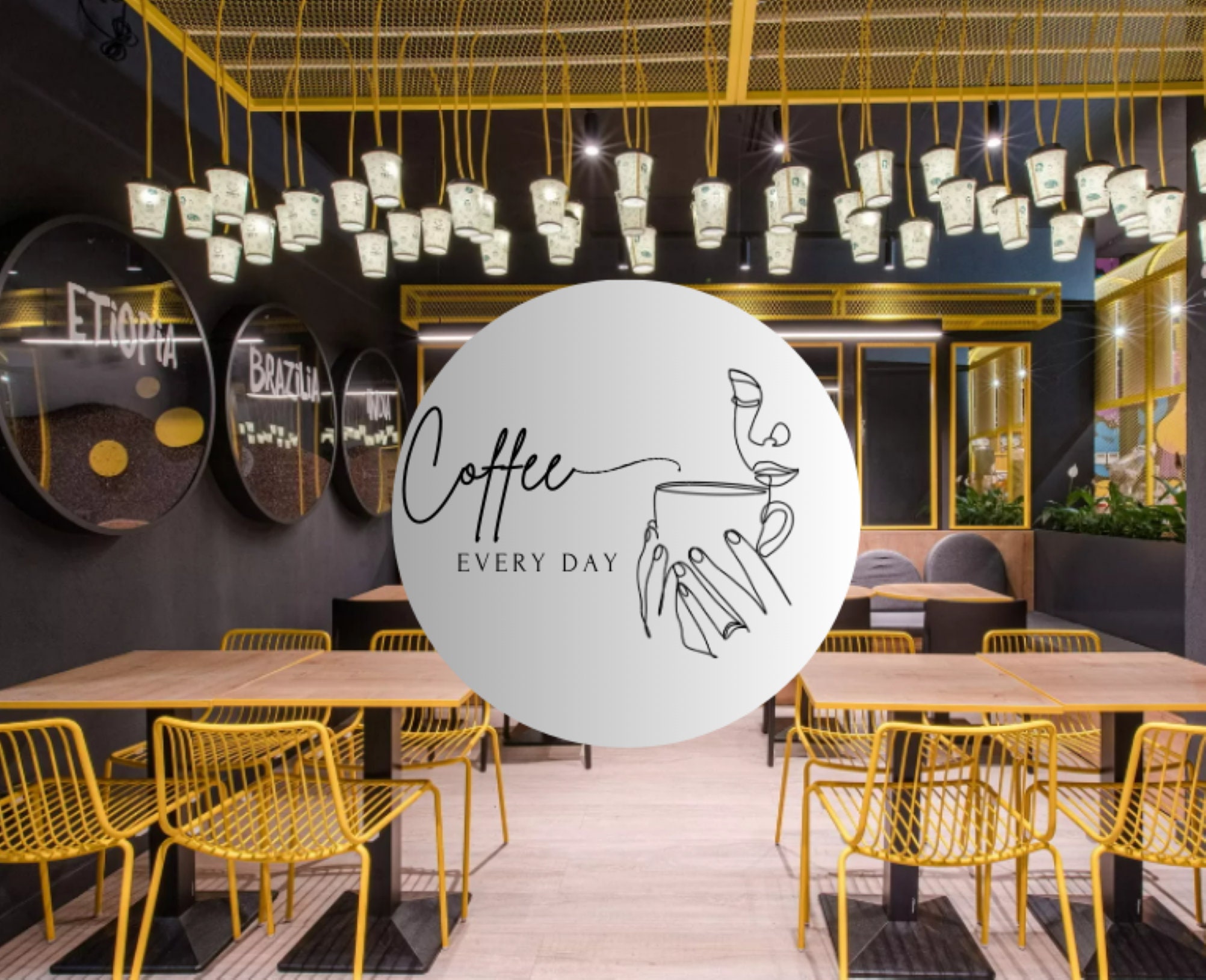 Coffee Every Day, Coffee Shop Logo Design, Coffee Design, Business Logo ...