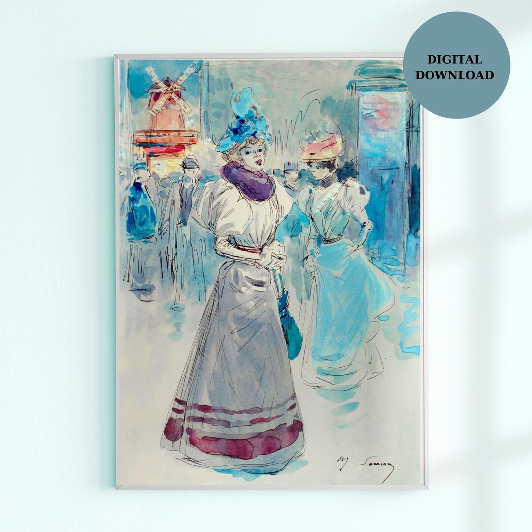 Moulin Rouge Woman in Blue Digital Download, Moulin Rouge Digital Print ...