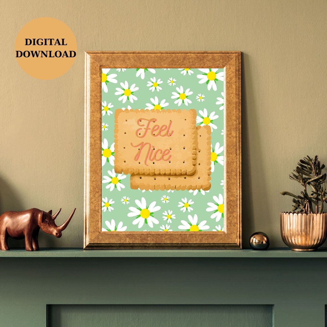 Biscuit Wall Art, Feel Nice Biscuit,biscuit Wall Art, Biscuit Digital ...