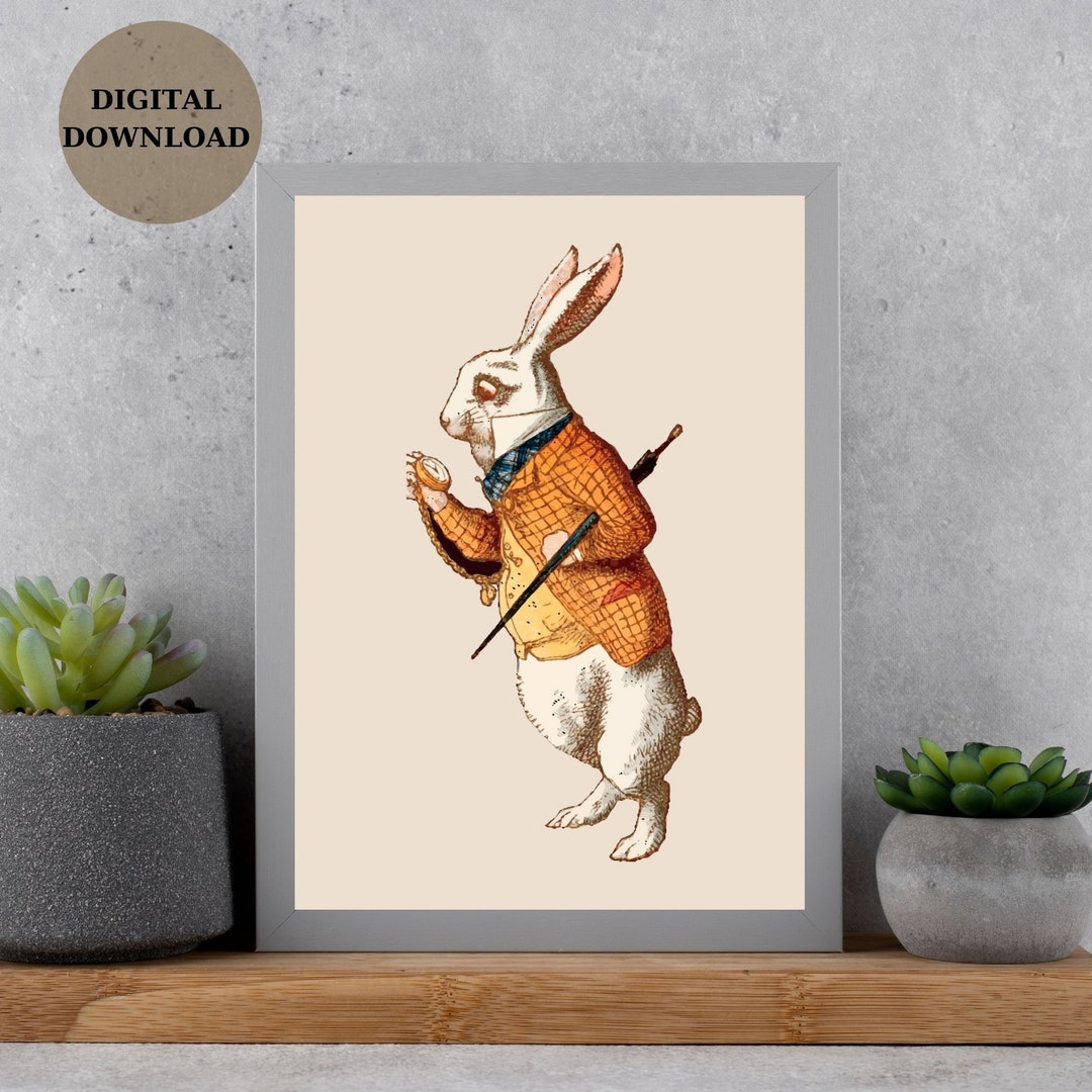 Alice Time Bunny, Alice in Wonderland Bunny, Digital Download, Digital ...