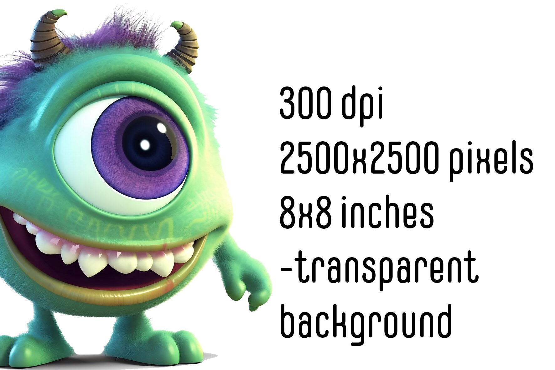 8 Cute Monster Transparent PNG Clipart Bundle for Sublimation - Etsy