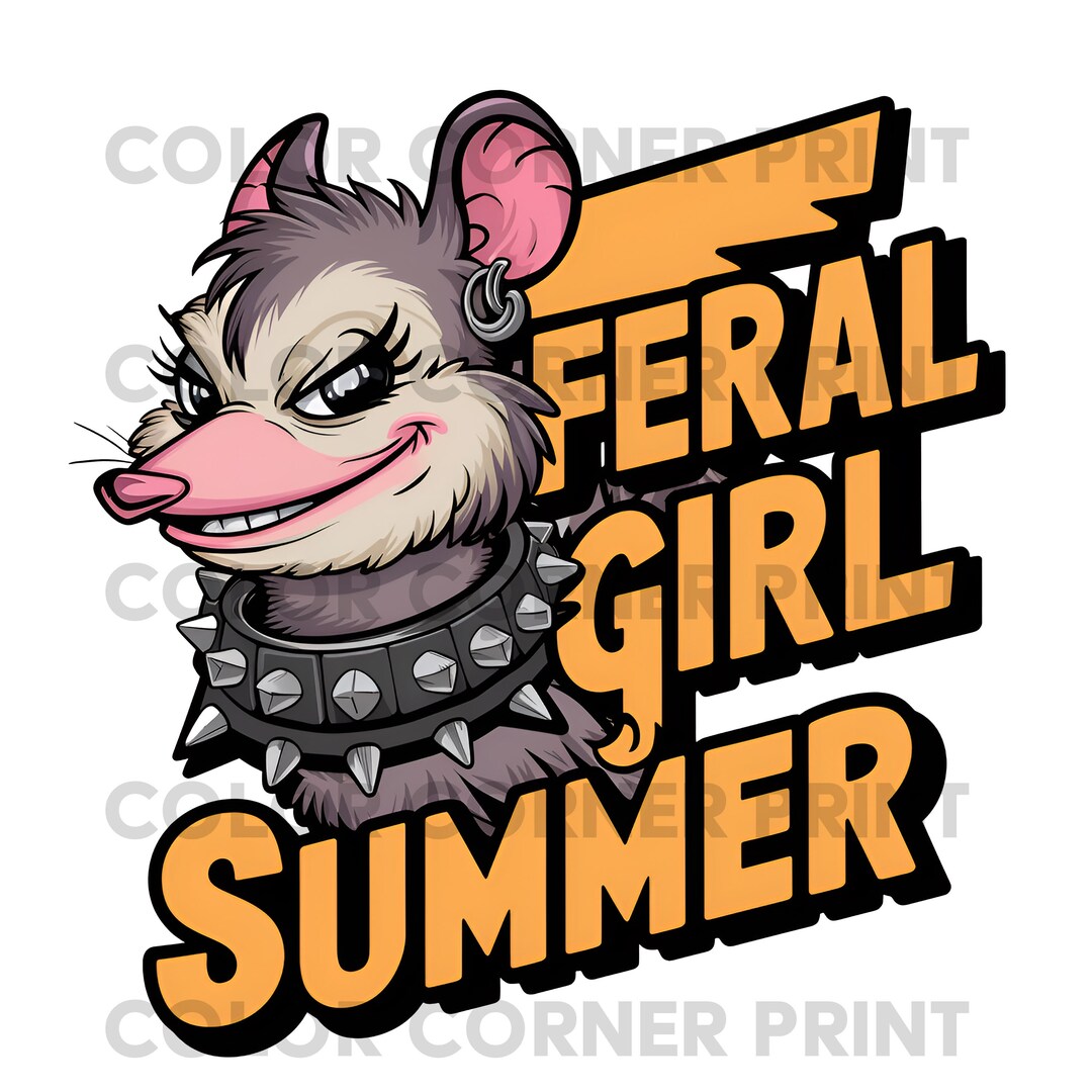 Feral Girl Summer PNG, Opossum Design, Opossum Png, Feral Summer PNG ...