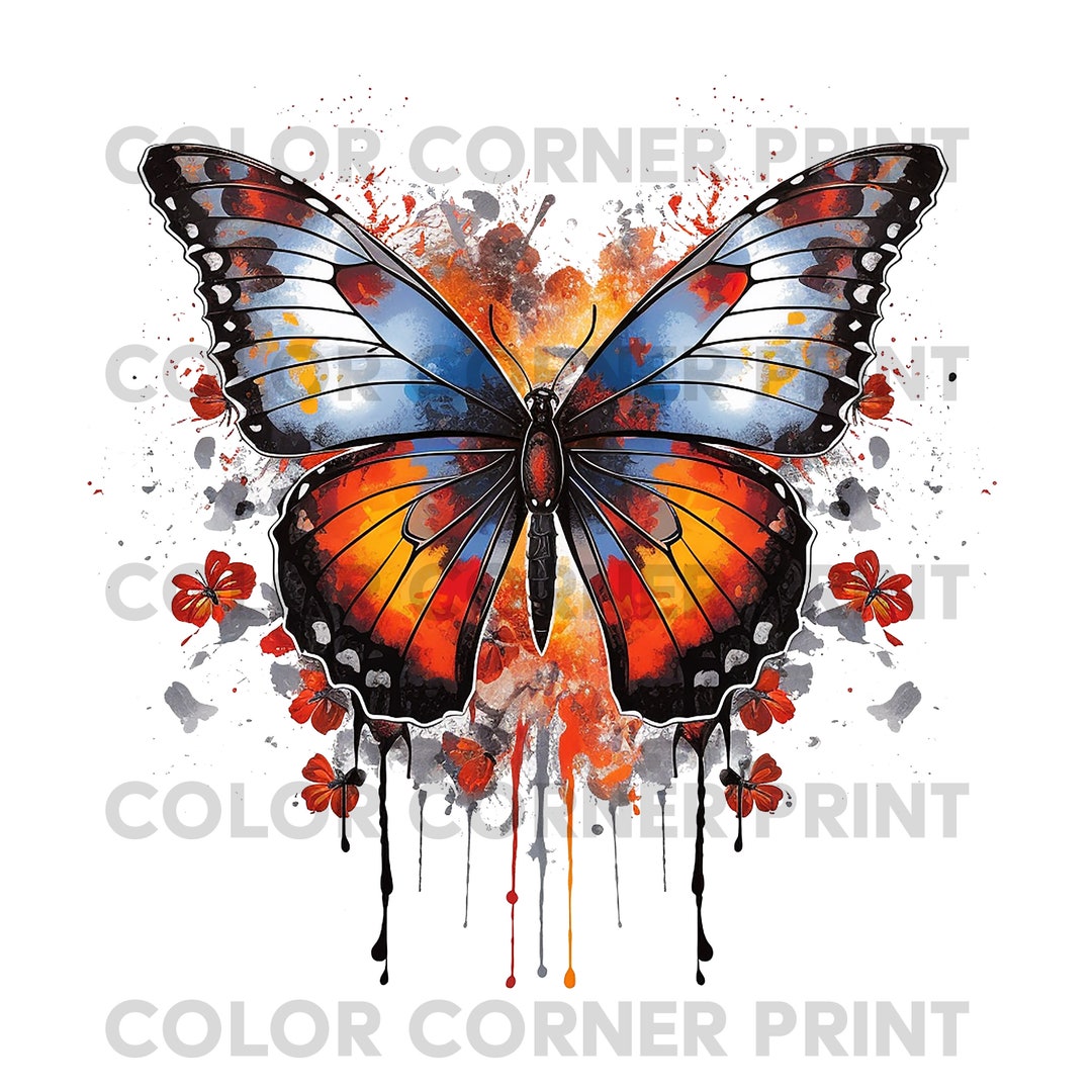 Butterfly T-shirt Design PNG and JPEG Digital Download for Sublimation ...