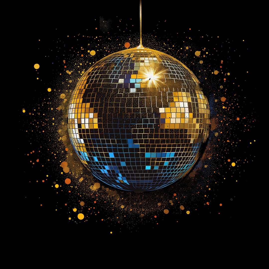 Disco Ball T-shirt Design PNG Digital Download for Sublimation, Disco ...