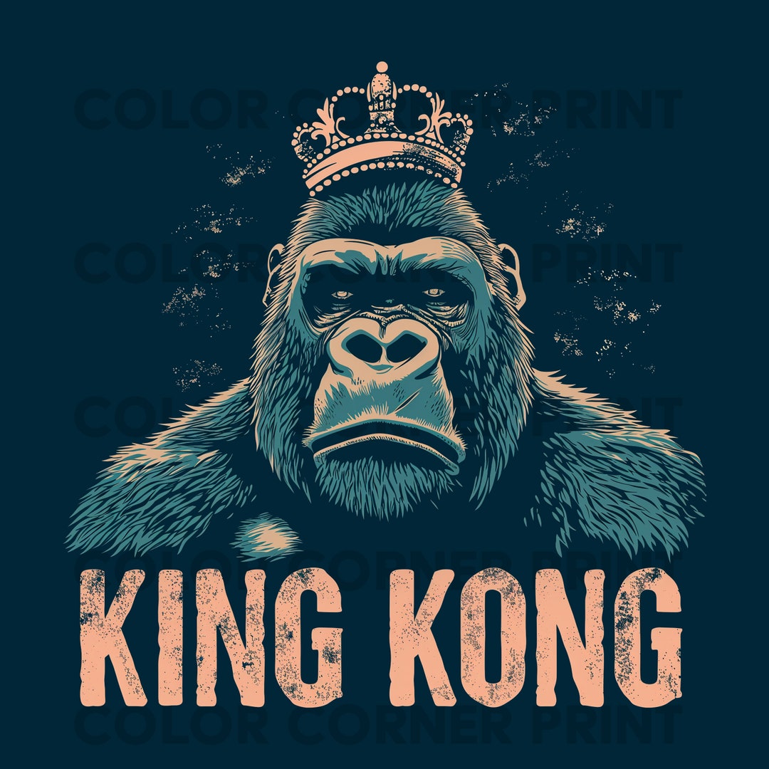 King Kong Retro T-shirt Design PNG and JPEG Digital Download for ...
