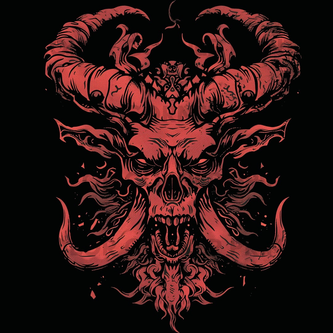 Demon T-shirt Design PNG Digital Download for Sublimation, Monster ...
