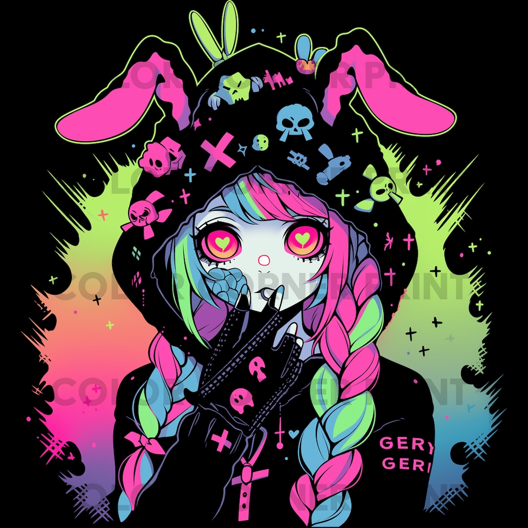 Pastel Goth Bunny Girl PNG, Pastel Goth Design, Bunny Girl Png, Kawaii ...