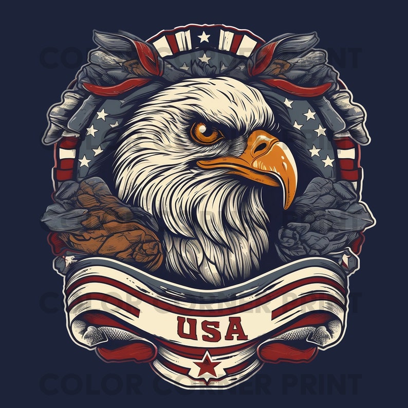 USA Patriotic Eagle Flag PNG and JPEG Digital Download for - Etsy