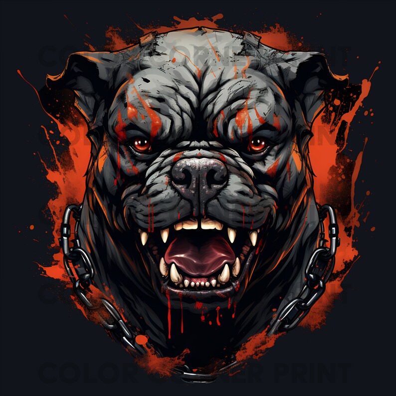 Angry Bulldog Sublimation T-shirt Design PNG Digital Download for ...