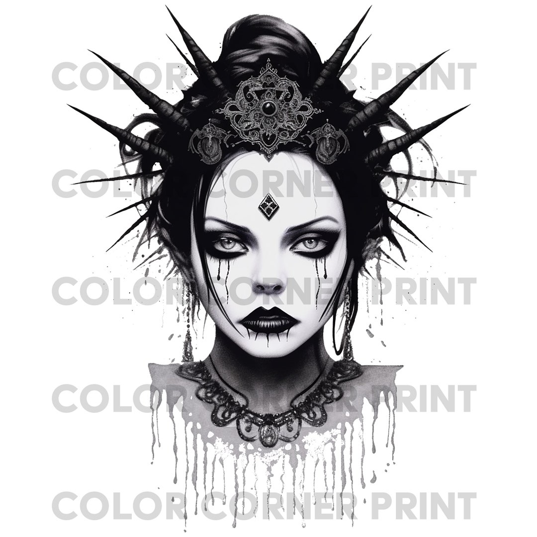 Goth Woman Design PNG and JPEG Digital Download for Sublimation ...